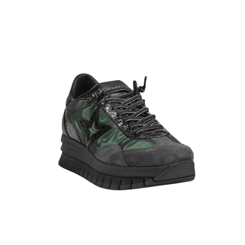 Cetti Zapatilla XL Ante Metal Piombo Verde Gris Mujer