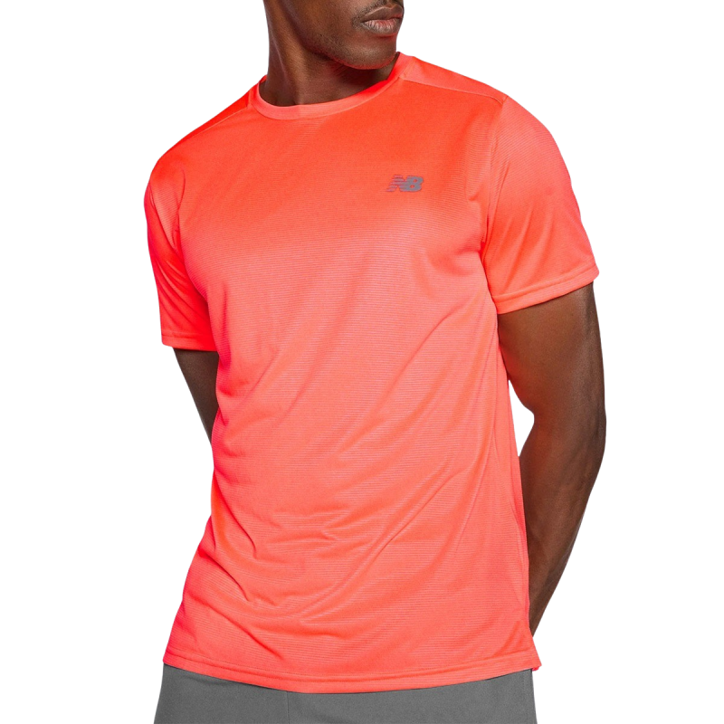 New Balance Camiseta Sport Essentials Rojo Fosforito Urgent Red Hombre