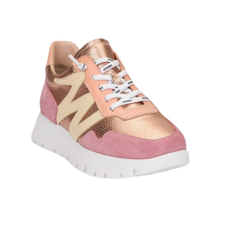Wonder Zapatilla Casual A-24101 Rosa Cobre Blush Rame Mujer
