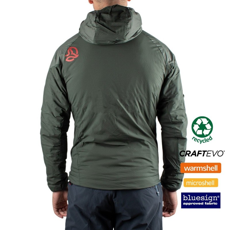 Ternua Chaqueta Kimo Dark Forest Verde Rojo Hombre